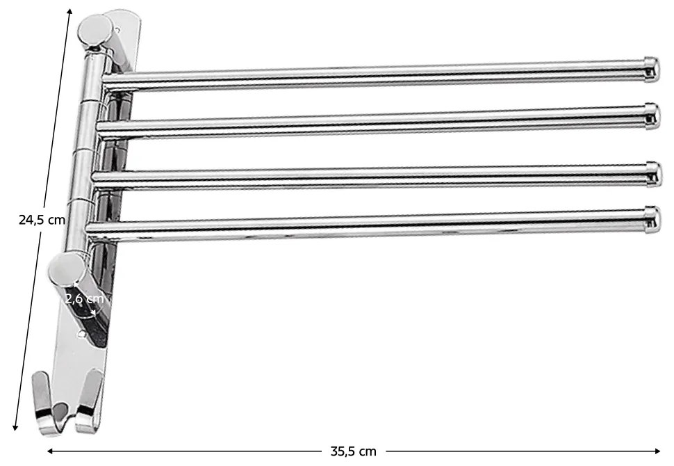 Kondela Držák na ručníky, stříbrná, HOLDER