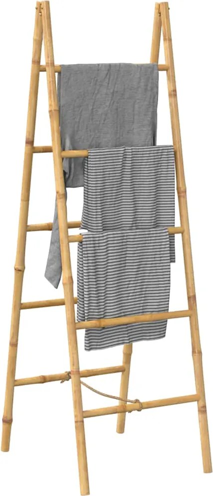 Dvojitý žebřík na ručníky s 5 příčlemi bambusový 50x160 cm 243714