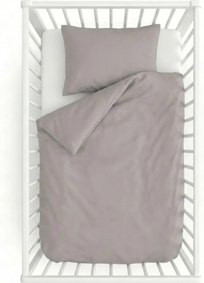 Kvalitex Bavlněné povlečení do dětské postýlky světle šedé 1x 90/135, 1x 40/60cm