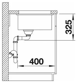 Blanco Subline 500 U Granitový dřez bez odkapu, 53x46cm, bílá, spodní montáž, 523436