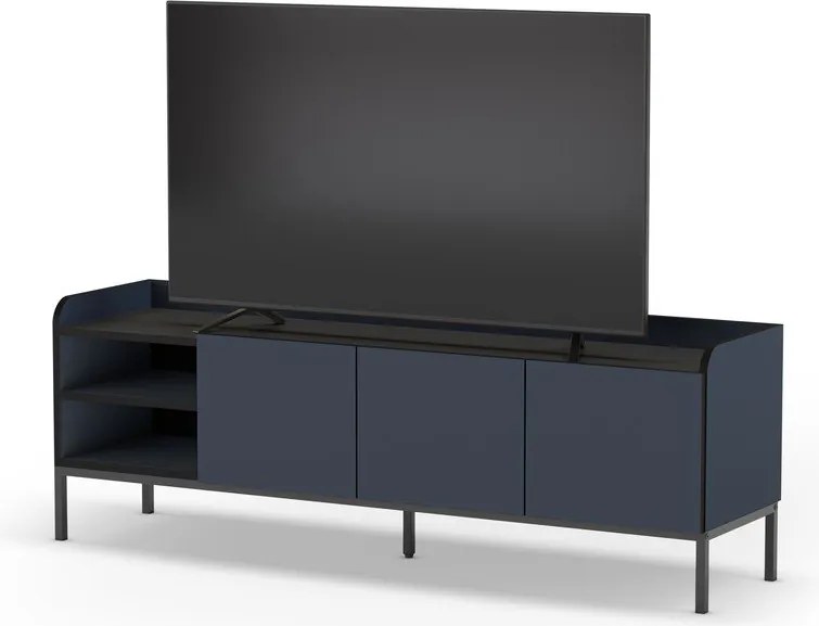 Modrý TV stolek 160x55x42 cm Adara – Marckeric