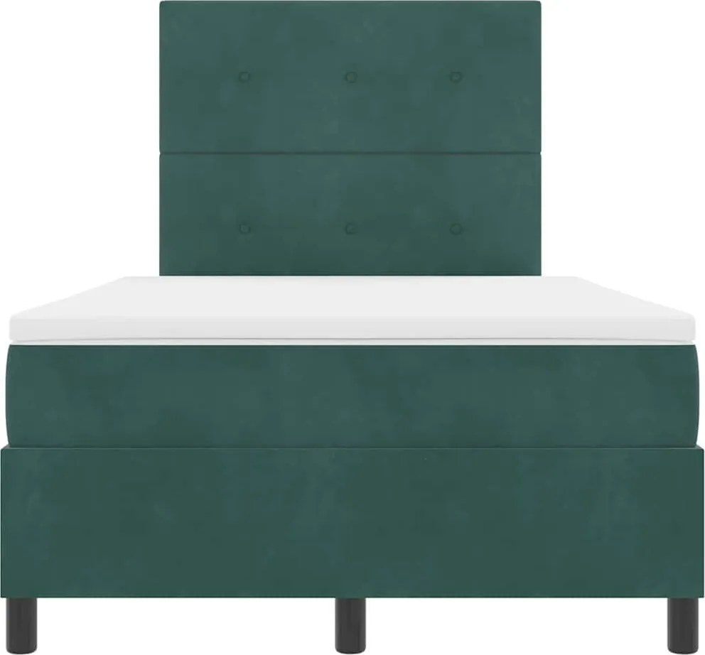 Postel s boxspringem s čelo Tmavě zelená 120 x 190 cm samet 3339821