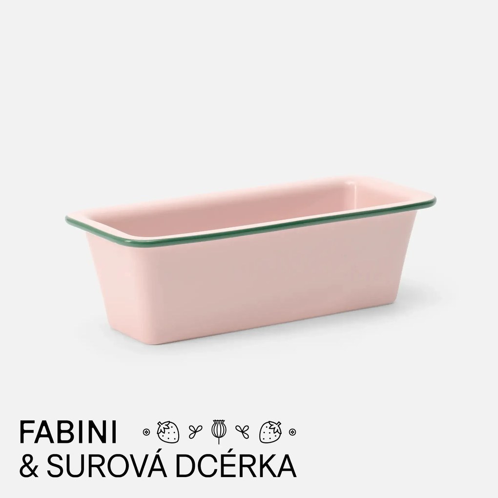 Fabini Forma na banana bread FABINI & Surová dcérka - Kameninová forma, růžová