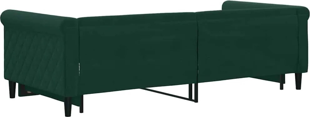Válenda s přistýlkou tmavě zelená 90 x 200 cm samet 3197773