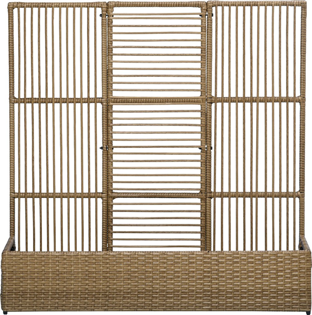 Outsunny polyratanový vyvýšený záhon s mříží, truhlík na květiny 103 x 103 x 29 cm, ideální pro zahradu a balkon, odolný proti povětrnostním vlivům a…