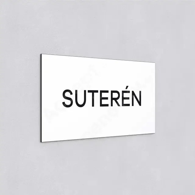 ACCEPT Označení podlaží "SUTERÉN" - stříbrná tabulka - černý popis