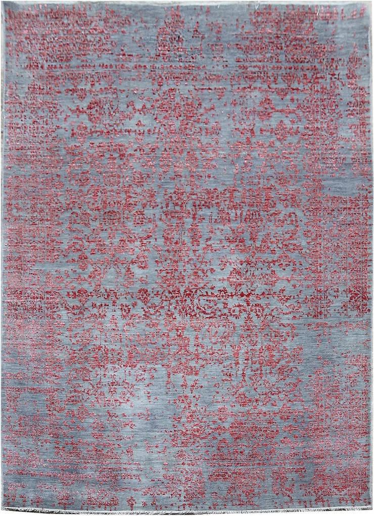 Ručne viazaný kusový koberec Diamond DC-JK 1 silver / pink, 245x305, ružová, chodba / predsieň, Diamond Carpets India