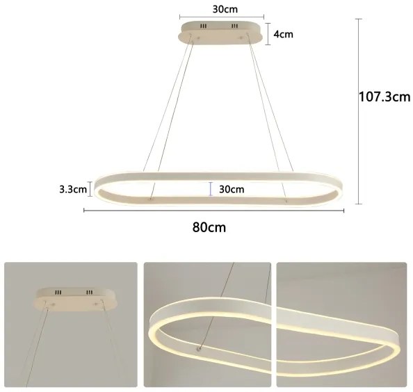 Brilagi - LED Lustr na lanku PONDIE LED/45W/230V 80x30 cm bílá