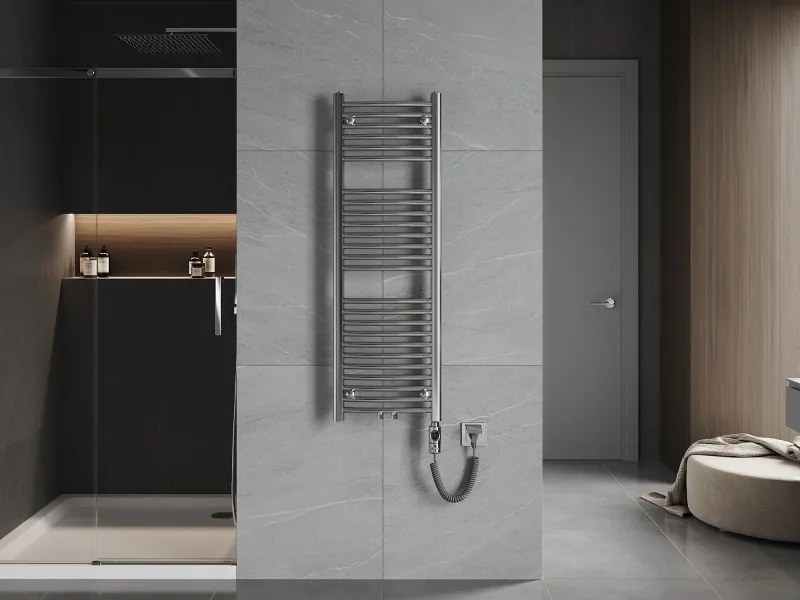 Mexen Ares, elektrické topné těleso 1200x400 mm + topná tyč 300 W, chromová, W102-1200-400-2300-01