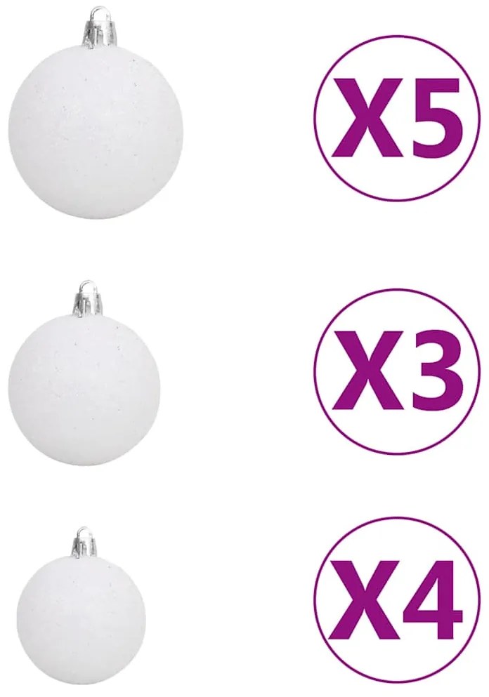 vidaXL Vánoční girlanda s LED a sadou koulí zelená 10 m PVC