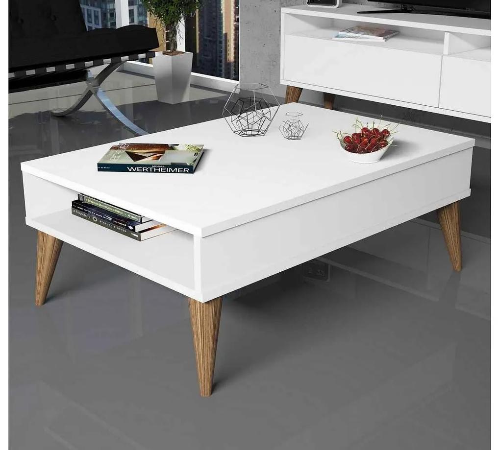Designový konferenční stolek Zenda 90 cm bílý