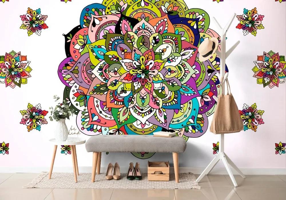 Samolepící tapeta pestrobarevná Mandala - 300x200 cm
