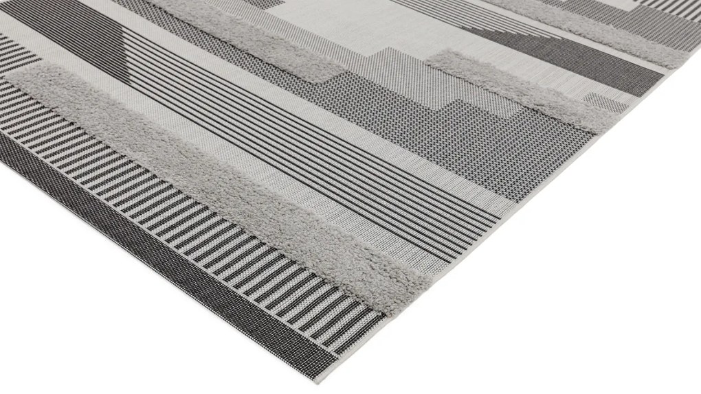 Tribeca Design Kusový koberec Mola Black/Grey Geometric Rozměry: 160x230 cm