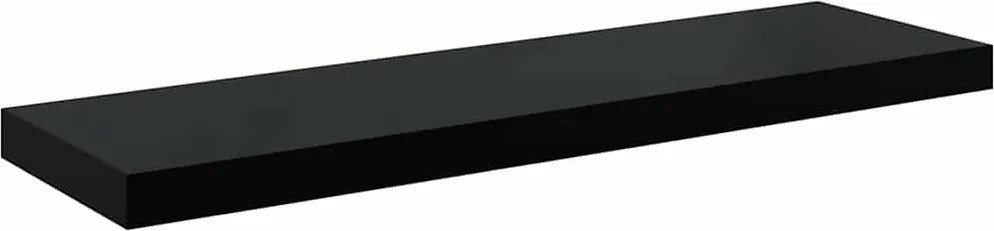 Plovoucí nástěnné police 4 ks lesklé černé 80x23,5x3,8 cm MDF 323774