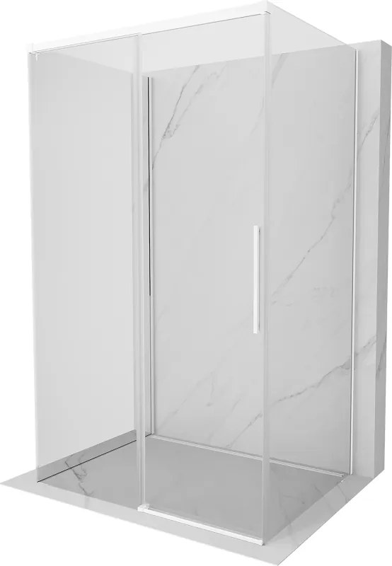 Mexen Rox-3S, 3-stěnný posuvný sprchový kout 150 x 120 cm, 8mm čiré sklo, bílý profil, 8C2-150-120-20-00-3S
