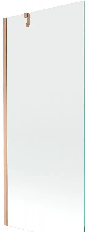 Mexen Next, 1-křídlová vanová zástěna 80 x 150 cm, 6mm čiré sklo, měděná matná, 895-080-000-00-00-65