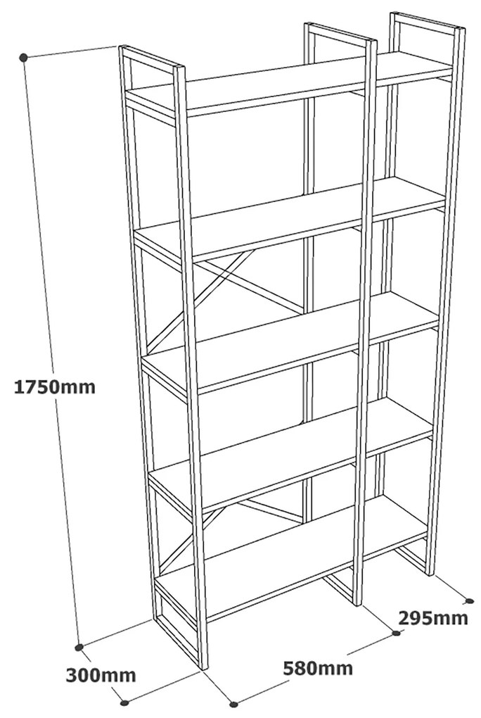 Hanah Home Knihovna VG4-GE, Bílá Marble, Zlatá