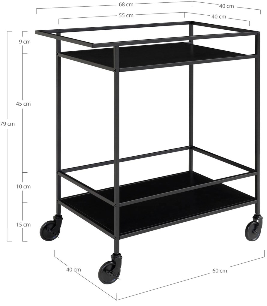 Nordic Experience Černý servírovací vozík Energy