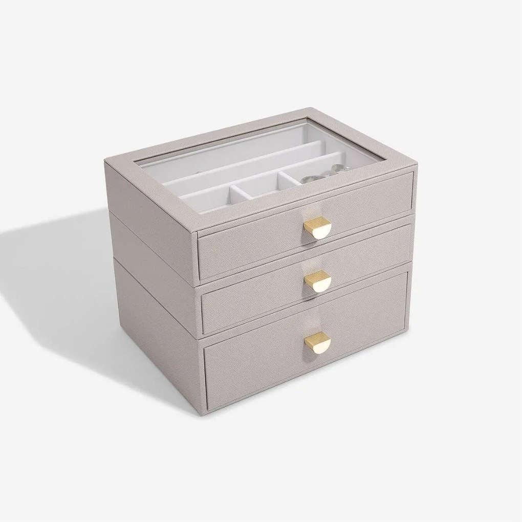 Šperkovnice se šuplíky 3 v 1 Stackers Taupe Classic Drawers | šedobéžová 75886