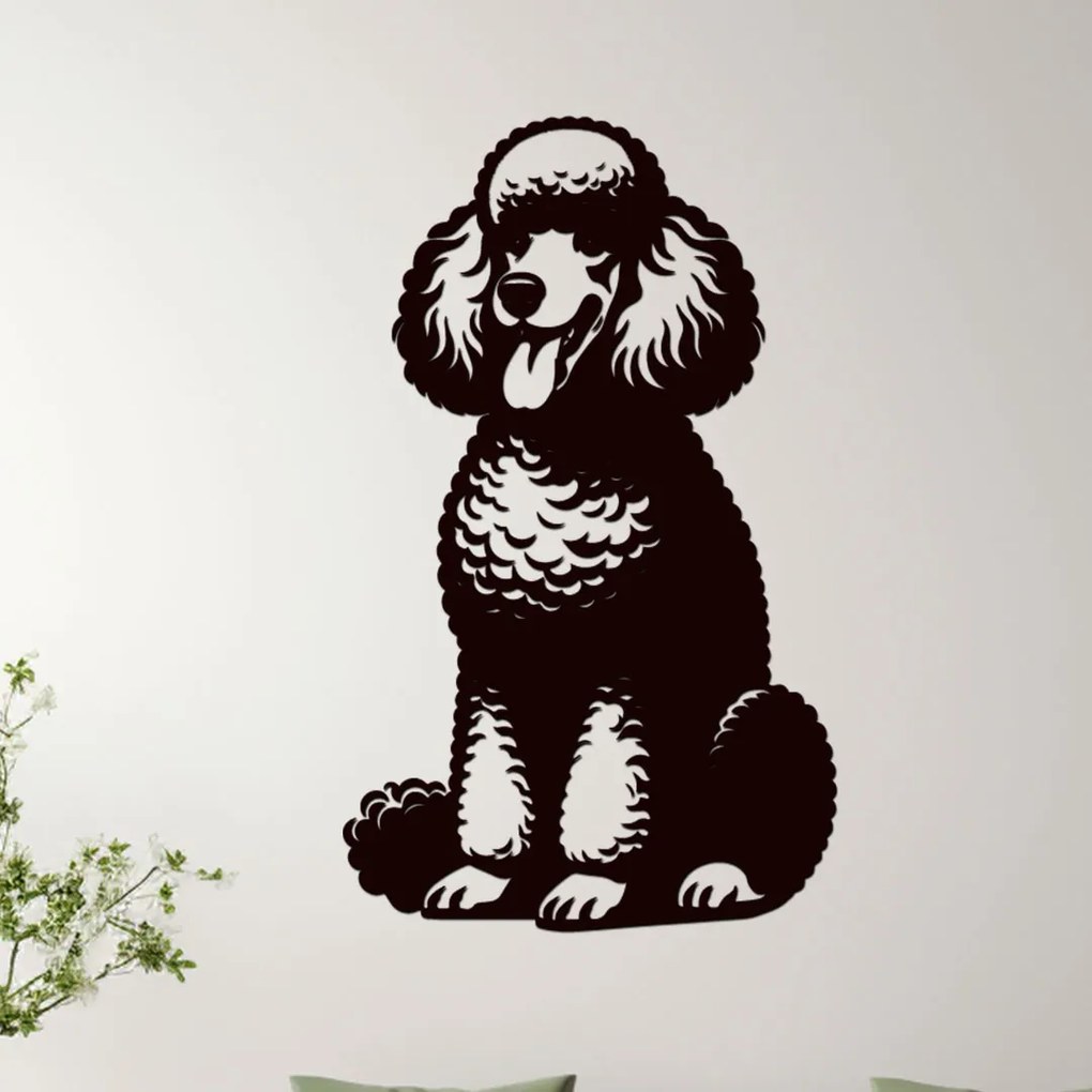 dřevo života Dřevěný obraz Pudla Zvolte rozměr (cm): 34x60, Zvolte barvu dekoru: Černá