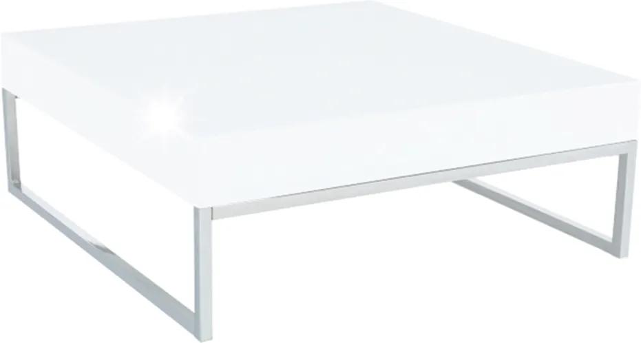 Tempo Kondela, s.r.o. Konferenční stolek BOTTI, chrom/bílá extra vysoký lesk HG