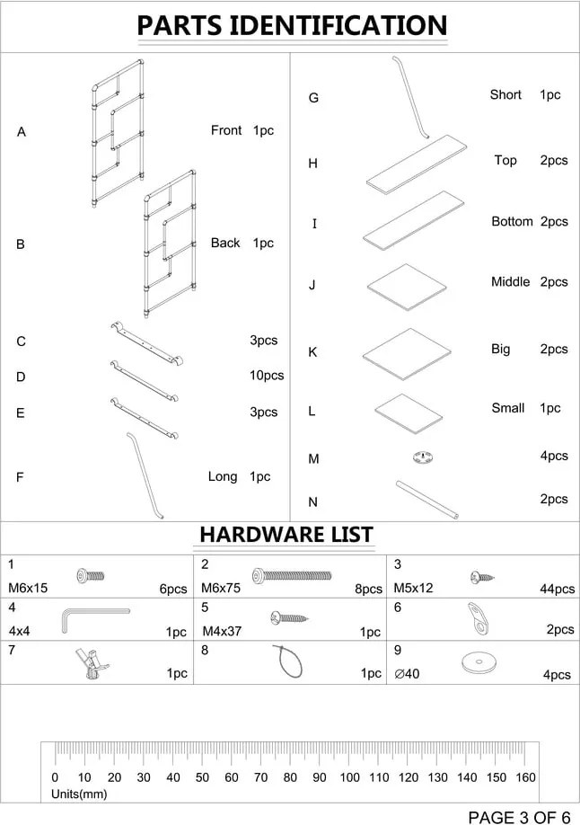 Černá kovová knihovna Mauro Ferretti Manhattan, výška 190 cm