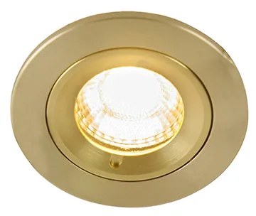 Moderní zapuštěné bodové světlo zlaté kulaté IP44 - Xena Round