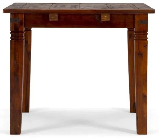 furniture-nabytek.cz - Masivní jídelní stůl Catello z borovice, hnědý, lakovaný, čtvercový – 90×90×76 cm