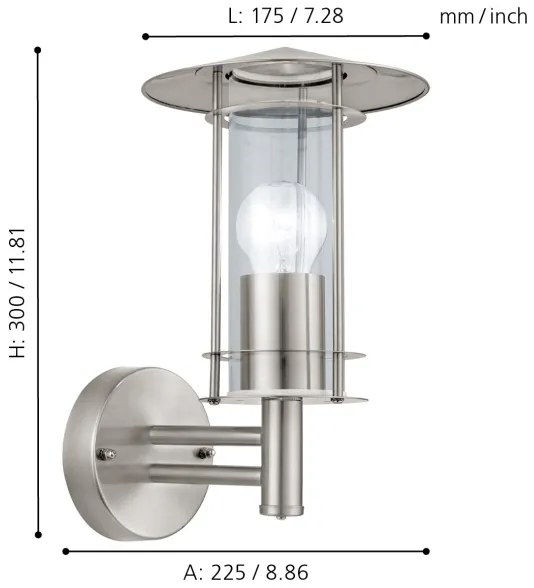 Eglo 30184 - Venkovní lampa LISIO 1xE27/60W/230V IP44