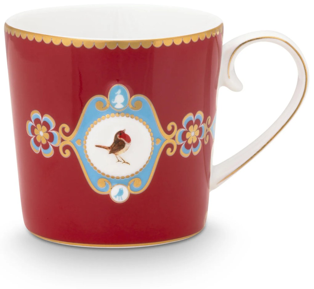 Pip Studio Love Birds hrnek 165ml, červený (Porcelánový hrnek Love Birds)