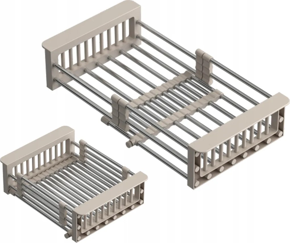 Teleskopická Odkapávačka Košová Ocelová Béžová Dřez