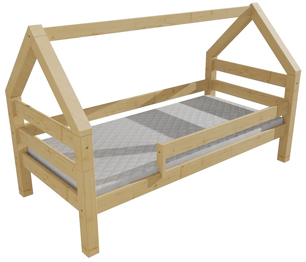 Vomaks Dětská postel se zábranou 8X8 09B Rozměr: 90 x 200 cm, Barva: bezbarvý lak