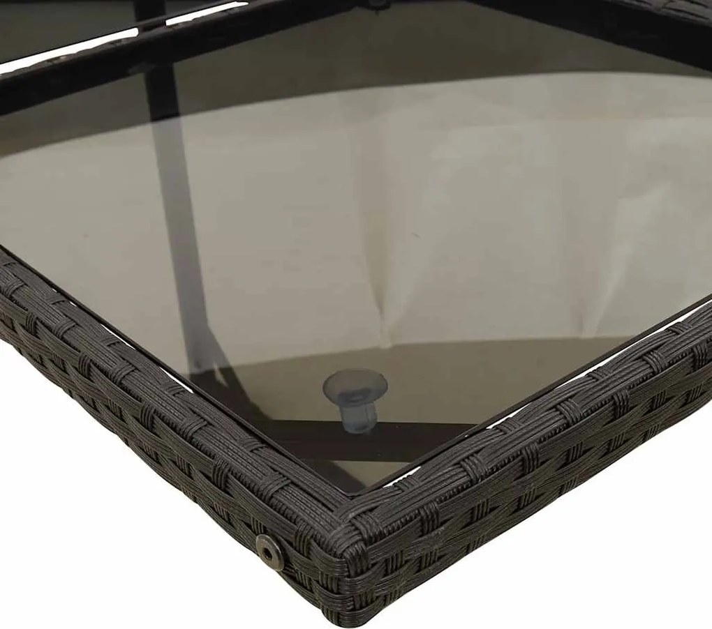 7dílný zahradní jídelní set s poduškami černý polyratan 3210547