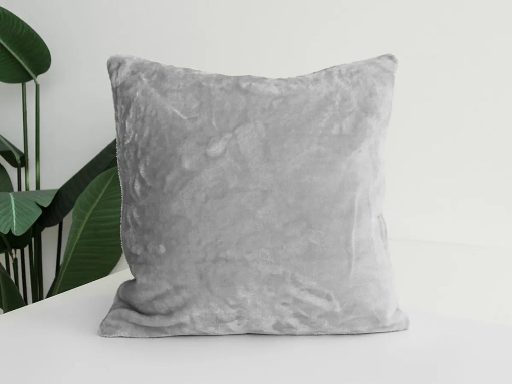 XPOSE® Mikroplyšový povlak na polštář - světle šedý 40x40 cm