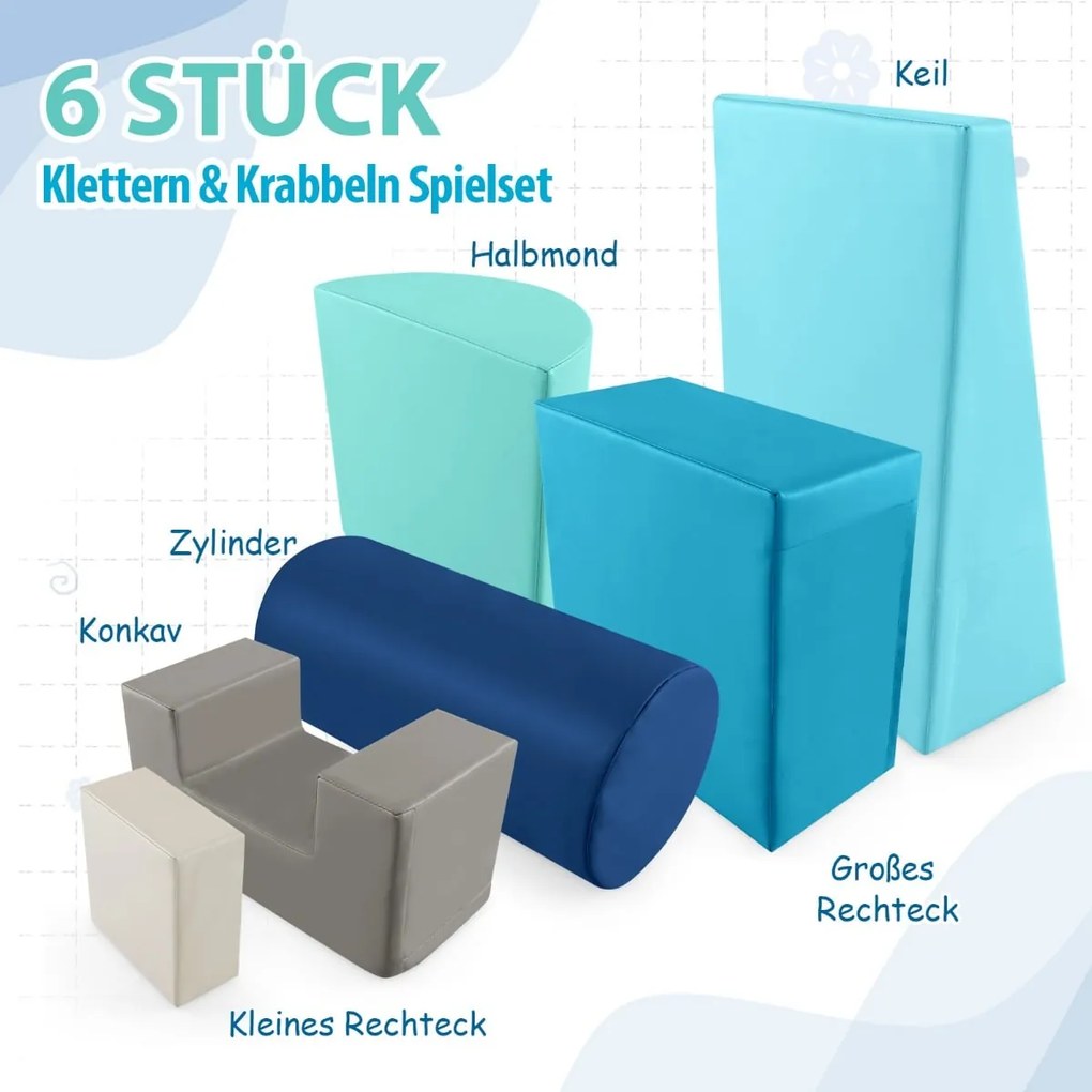 Costway 6 PCS. Schaumstoffbausteine Riesenbausteine zum Toben und Klettern