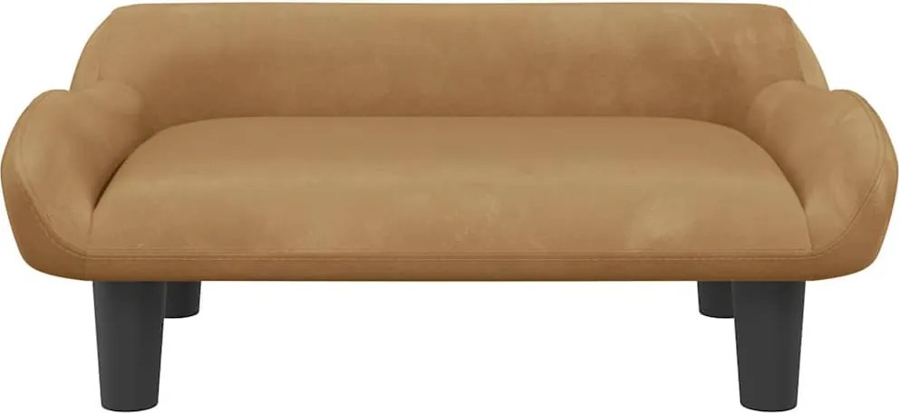 Pelíšek pro psy hnědý 70 x 40 x 24 cm samet 171956
