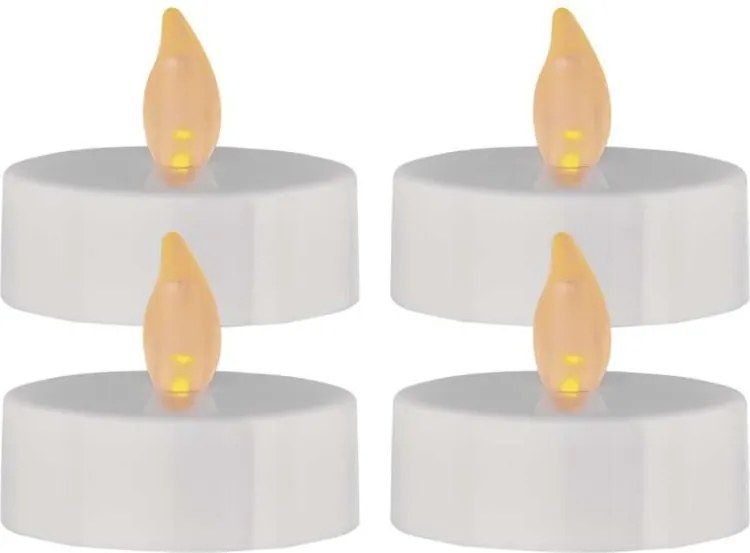 Čajové svíčky LED dekorace Robi maxi 4 ks bílé