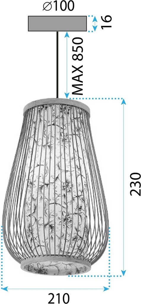 Toolight Toolight, závěsné svítidlo 1xE27 APP1577-5C, přírodní hnědá, OSW-03617