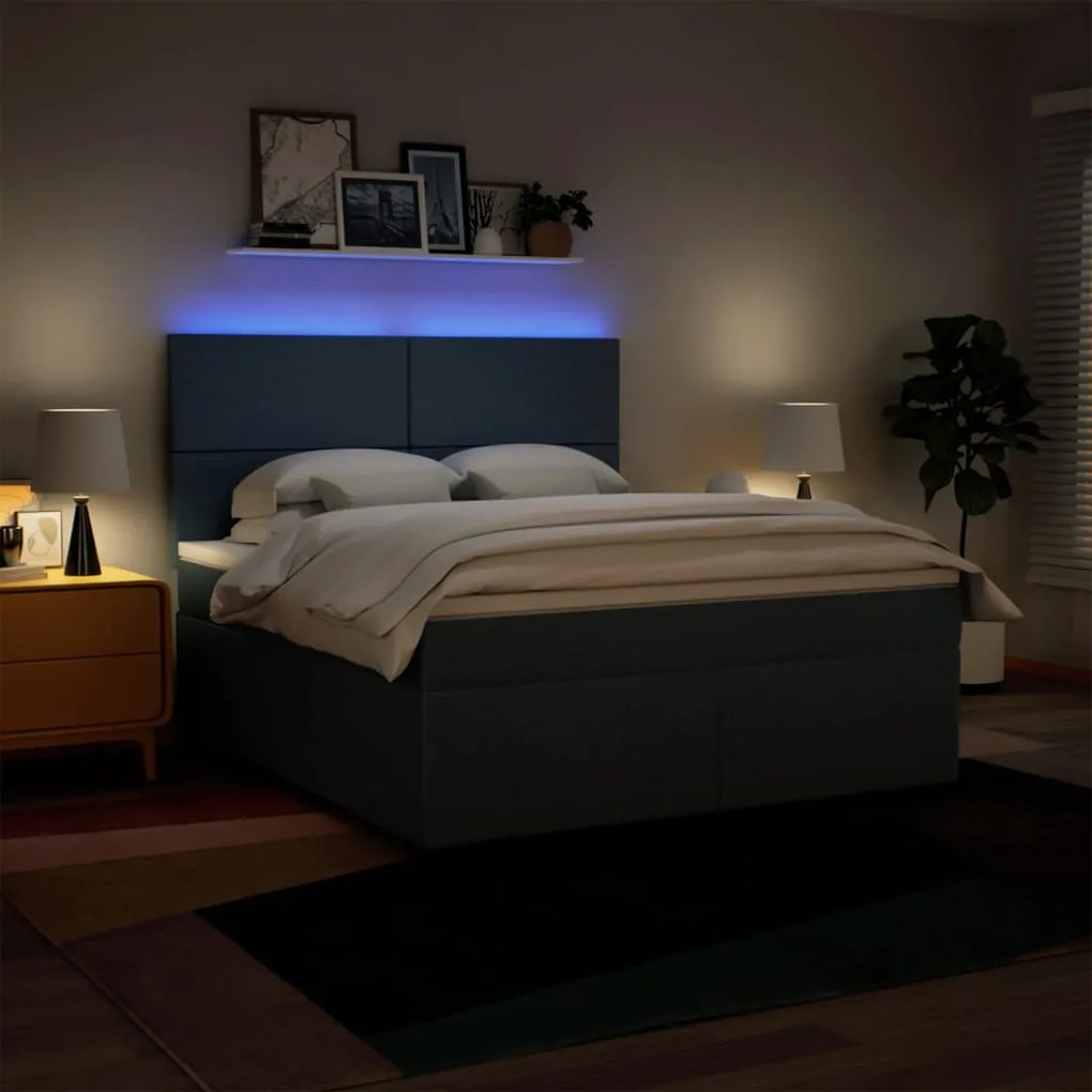 Box spring postel s matrací modrá 180x200 cm textil 3292866