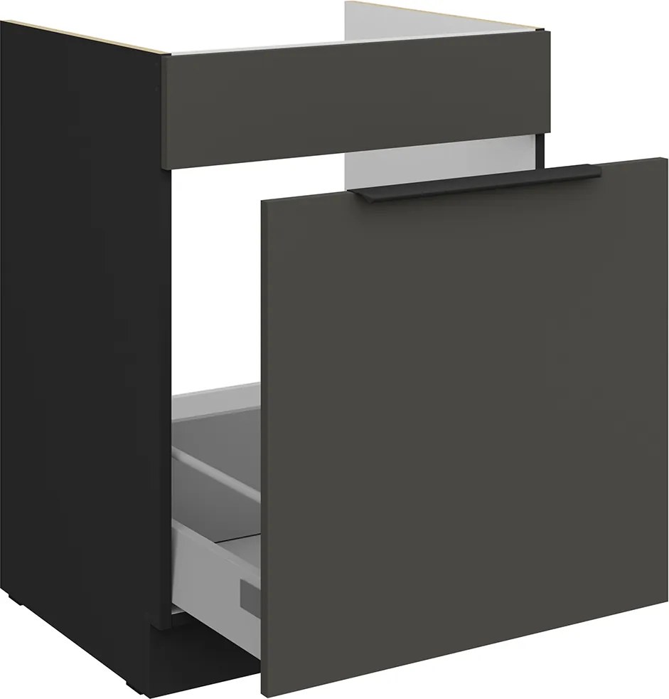 ARIA pe | dolní skříňka 60 ZL 1S dřezová | 60 cm | PREMIUM BOX | černá/šedá grafit
