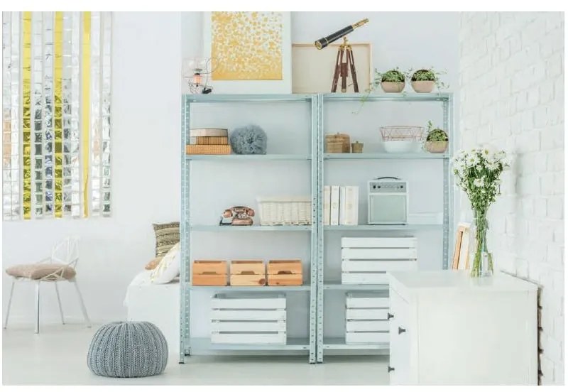 Kovový regál METALKAS R100 180x90x40 cm 5 polic MDF