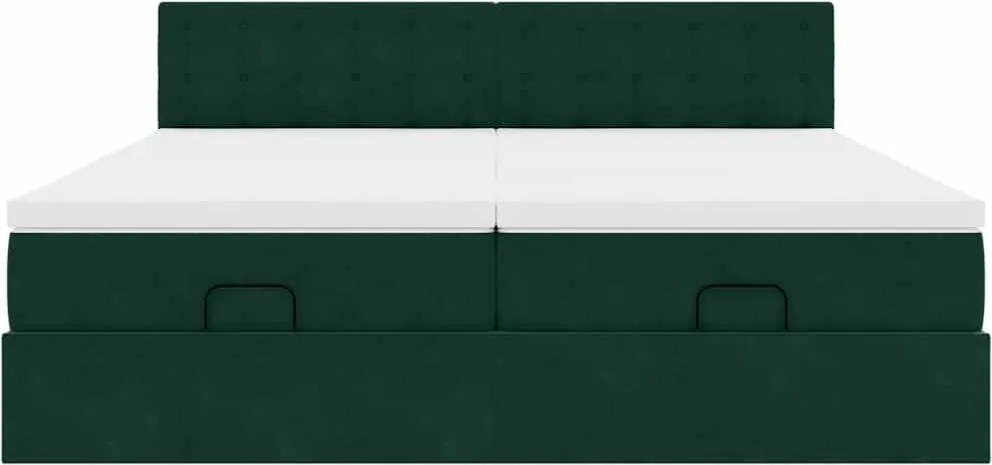 Osmanský rám postele s matracíes tmavě šedá 180x200cm samet 3312113