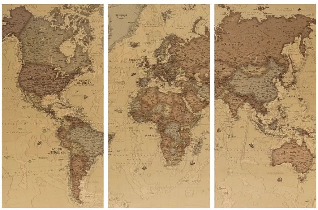 Korková  nástěnná dekorační tabule Stylová mapa světa