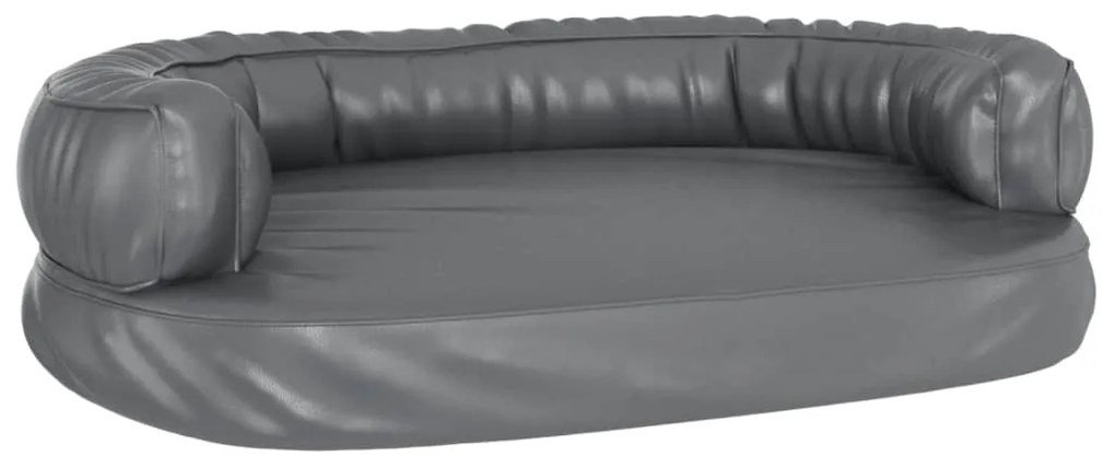 vidaXL Ergonomický molitanový pelíšek pro psy šedý 75x53 cm umělá kůže