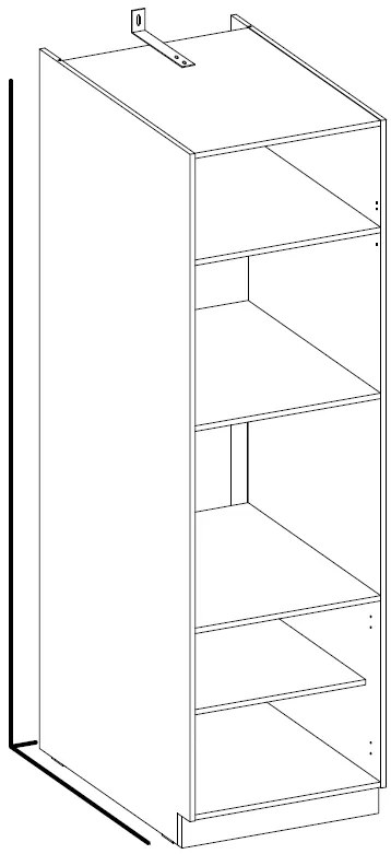 STL 60 cm skříňka vysoká 2D na mikrovlnnou a pečící vestavnou troubu LARA Barevné provedení: Bílá / Bílý lesk