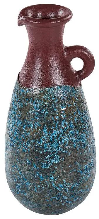 Pálená hlína Dekorativní váza 40 Modrá Hnědá VELIA Beliani