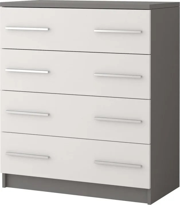 IDZ Komoda OMEGA II 4S 02, 80 cm Bílá/Grafit