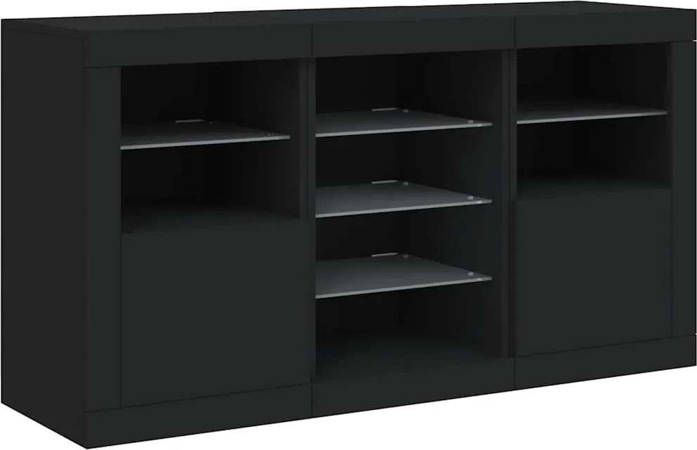 Příborník s LED osvětlením černý 123 x 37 x 67 cm 3209080
