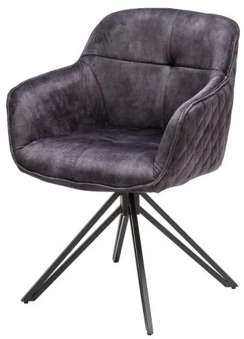 Designová židle Natasha tmavě šedý samet