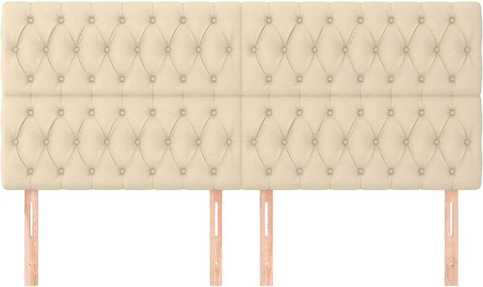 Čelo postele krémové 200x7x118/128 cm látkové 3116695